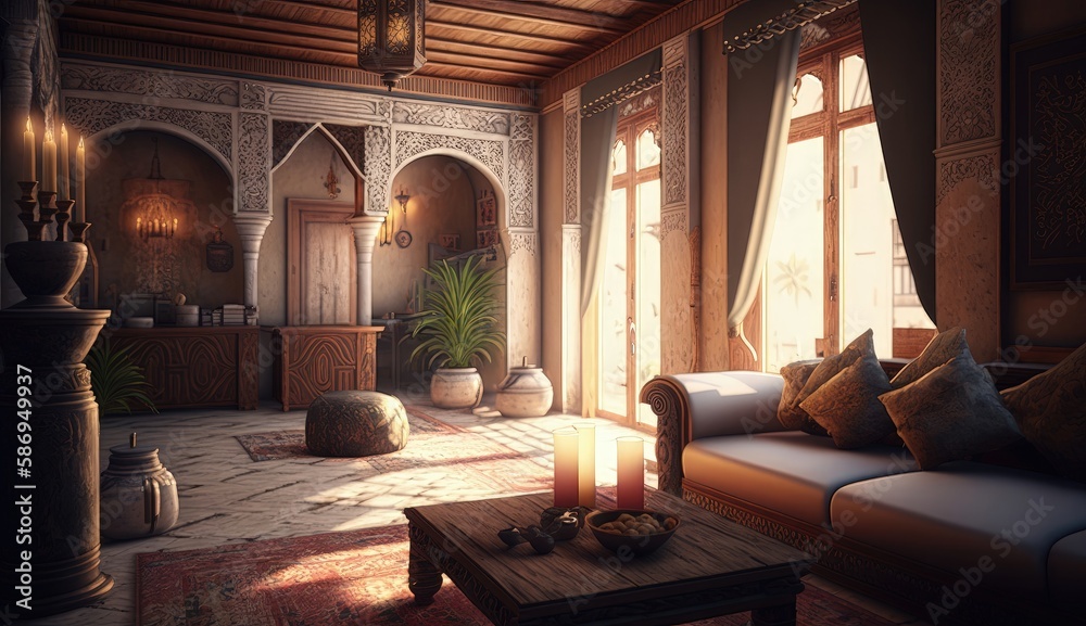 Arabian interior. Admire the intricate details and beautiful ...