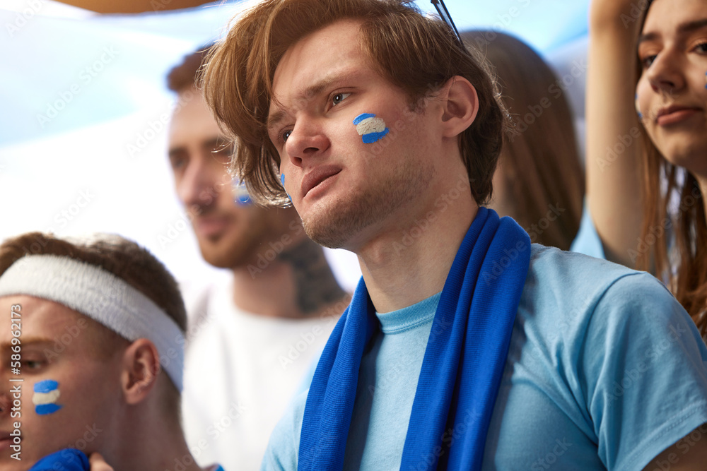 Sport fans supporting favourite football, soccer team of greece at ...