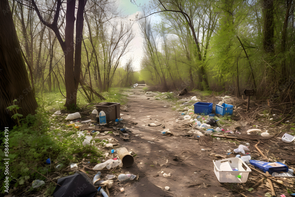 The Littered Landscape: A Stark AI-Generated Representation of Plastic ...