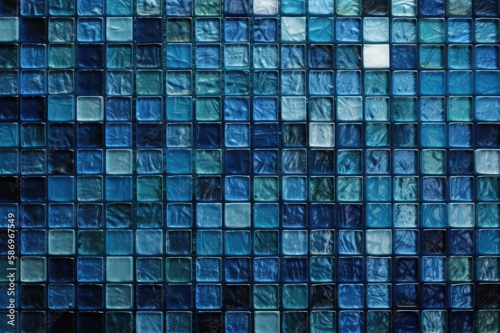 Blue Mosaic: A beautiful blue mosaic texture wallpaper that features a ...