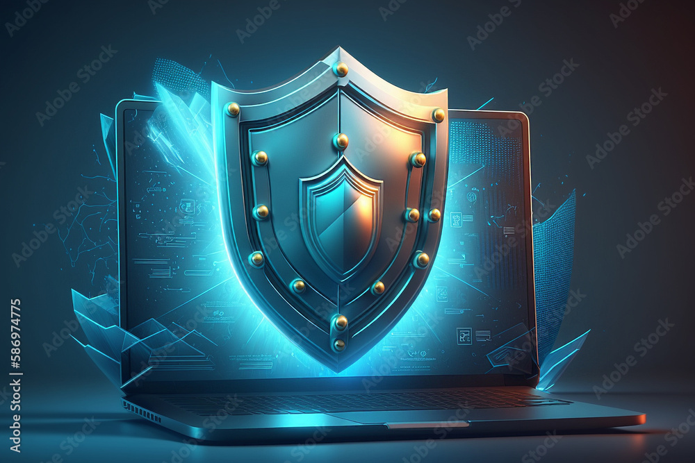 Cyber security, data protection, cyberattacks concept on blue ...