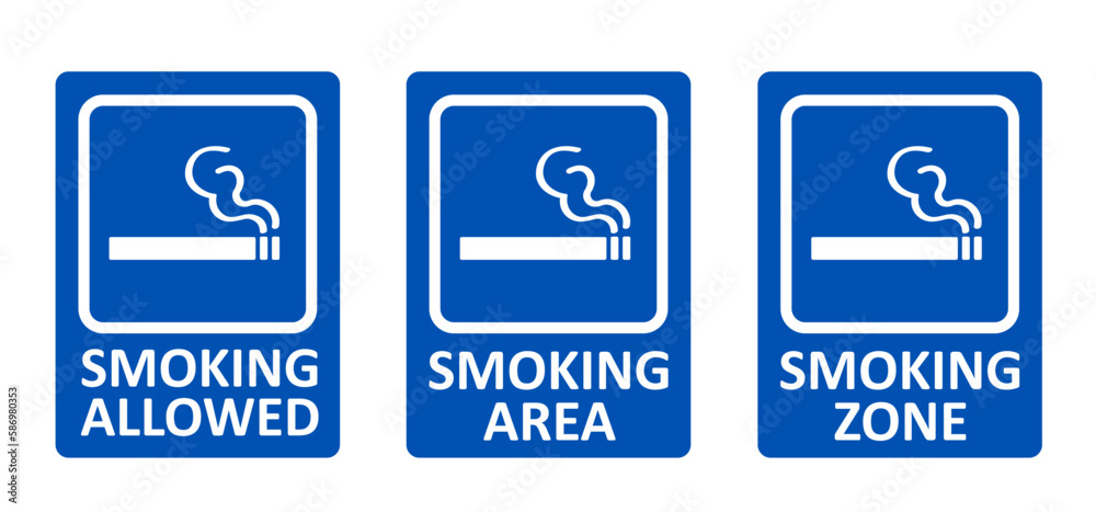 permitting. Smoking allowed prohibition sign. Cartoon smoking icon or ...