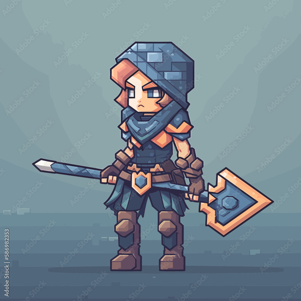 2d pixel art gaming character Stock Vector | Adobe Stock