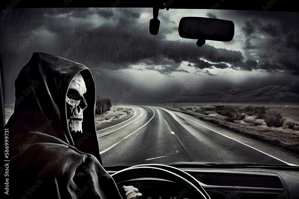 Death sits in the car and waits for his fellow traveler on which ...
