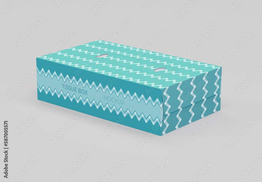 Closed Rectangle Tissue Box Mockup Stock Template | Adobe Stock