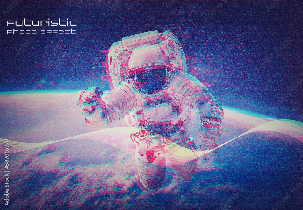 Futuristic Photo Effect Stock Template | Adobe Stock