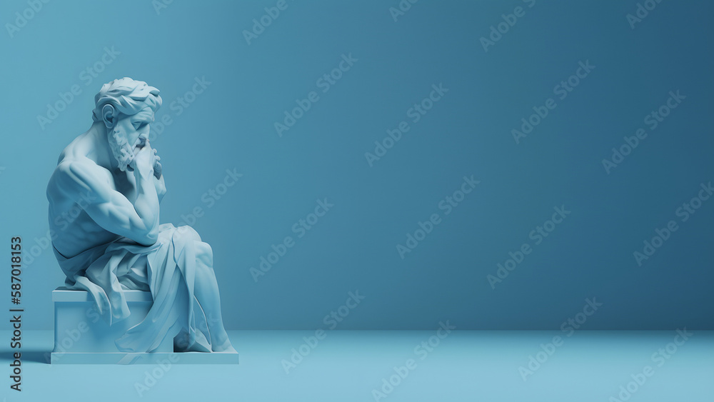 Greek Stoic Philosopher statue digital render Stock Illustration ...