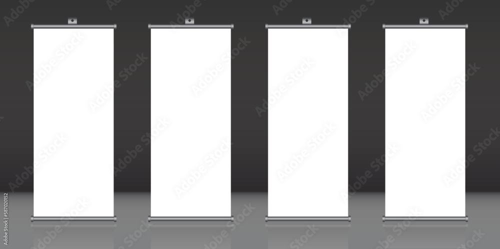 Blank roll-up banners Mockup Stock Vector | Adobe Stock