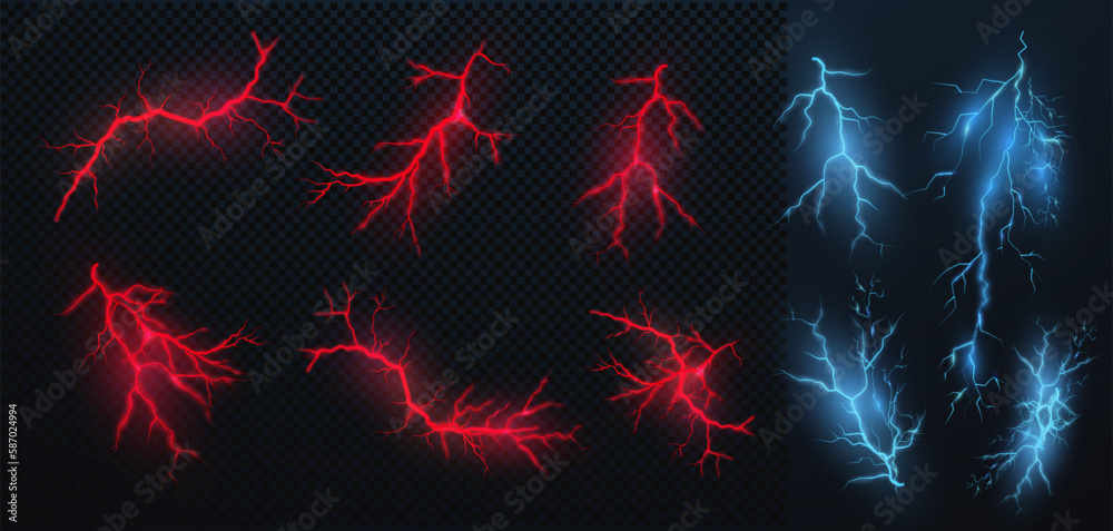 Isolated realistic shiny lightning or electricity blast isolated on ...