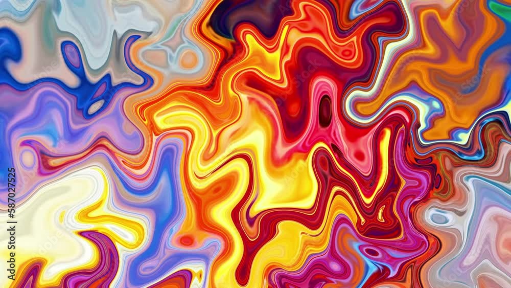 4K ULTRA HD. Multicolor digital background made of interweaving curved ...