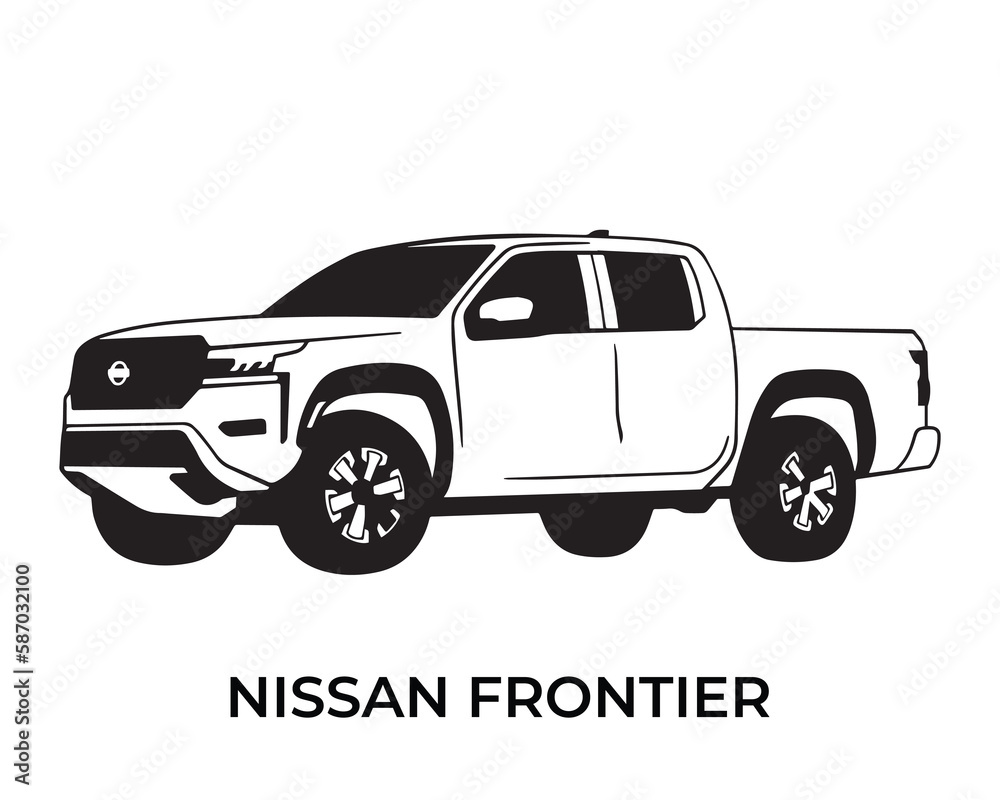 Vector silhouettes, icons of Nissan brand cars Stock Vector | Adobe Stock