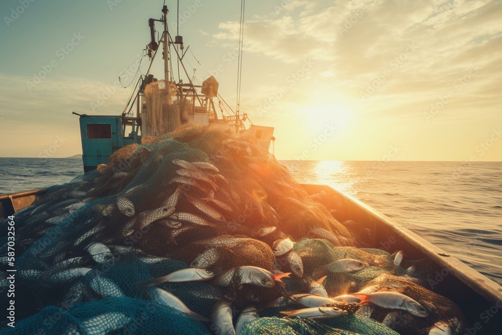 The impact of overfishing on the ocean food chain, bokeh Generative AI ...