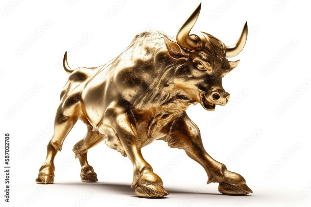 Golden Bull statue, represent uptrend in market Stock Illustration | Adobe Stock