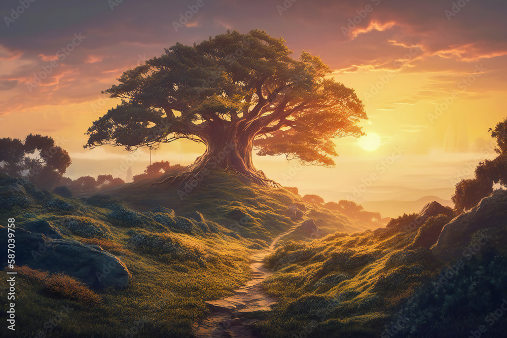Lion King Tree Of Life Sunset