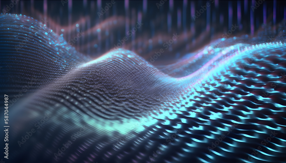 Blue neon color Abstract technology background, Network light effect ...