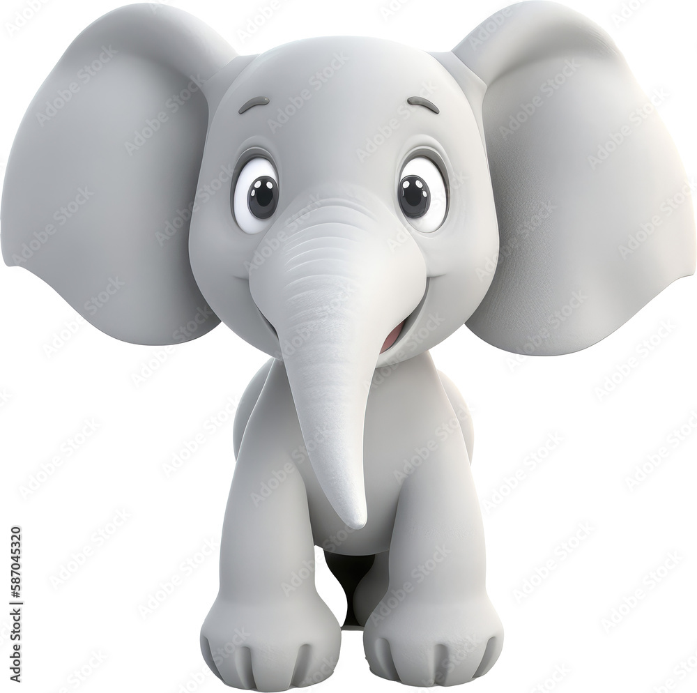 Round fashionable Baby Elephant 3D Print Model