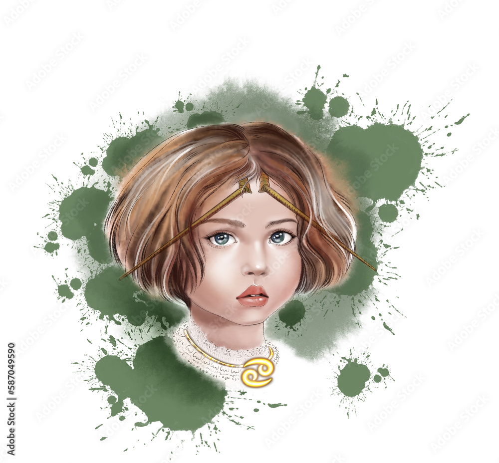 Cancer Zodiac Girl Illustration Of The Zodiac Sign Cancer The