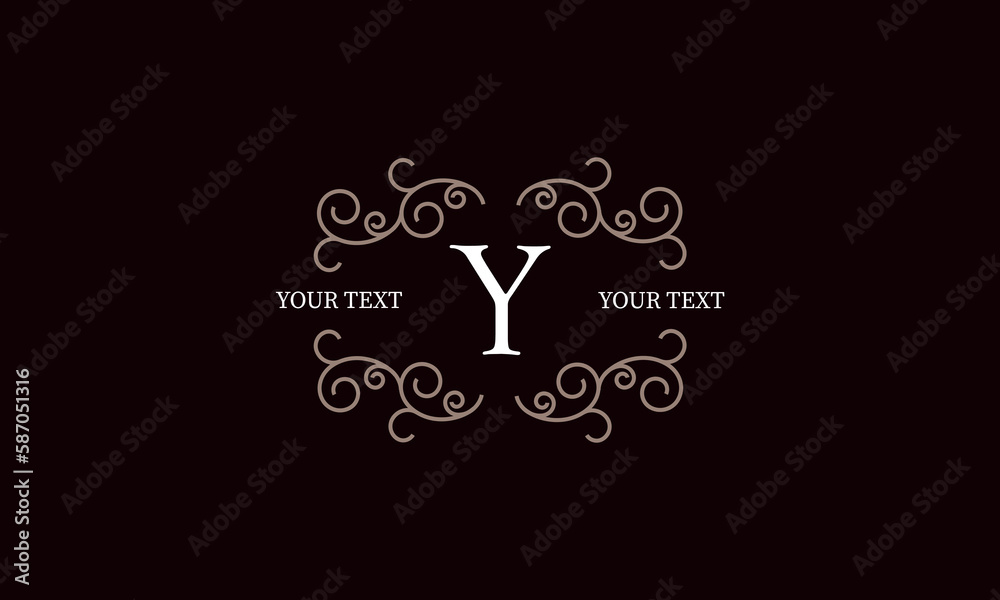 Elegant monogram design. Business logo. Capital Letter Emblem Y - Sign ...