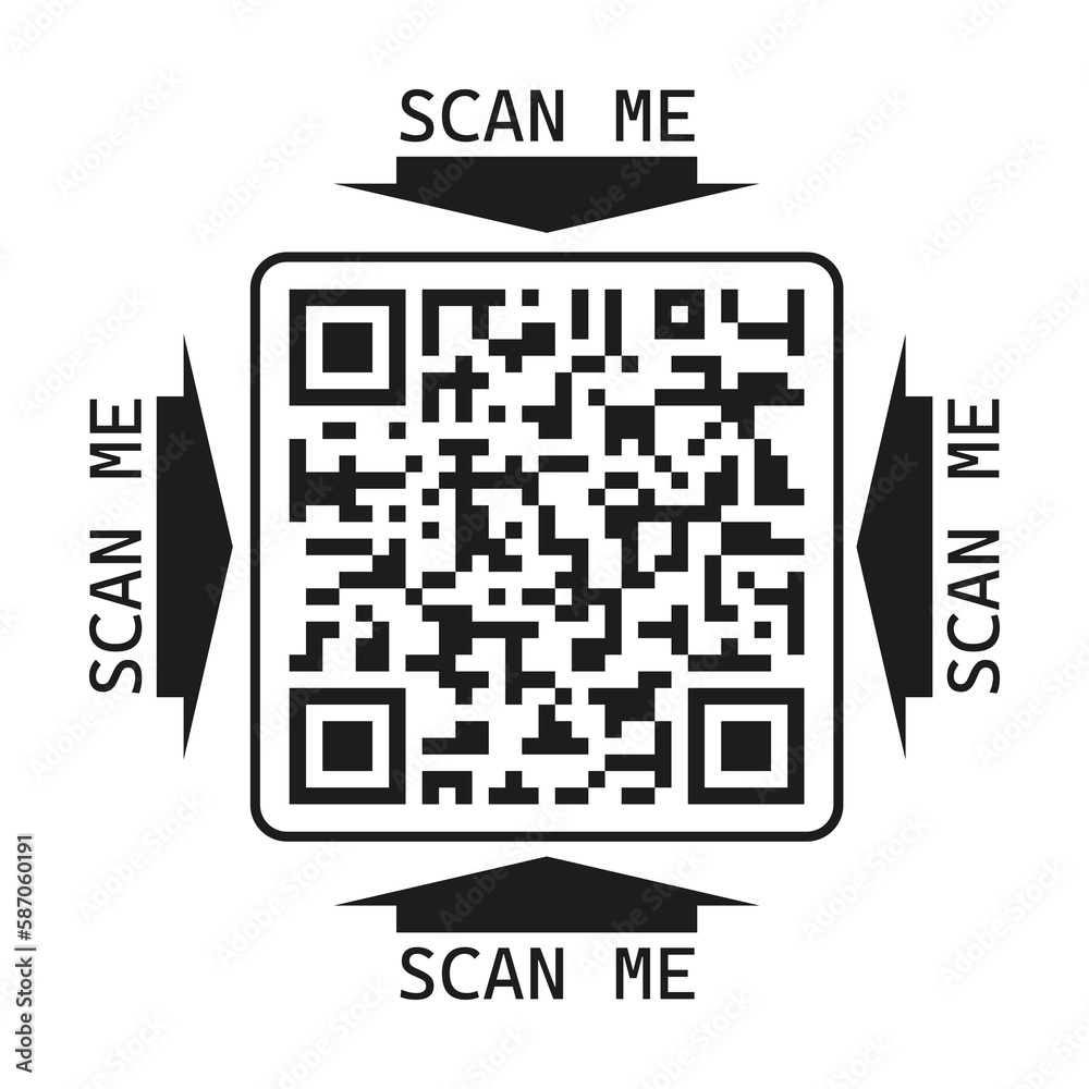 QR code vector. Sample vector QR code for smartphone scanning. Identity ...