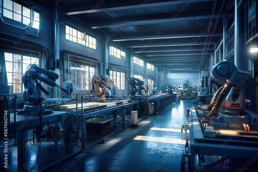 White and blue hues highlight the sleek, cutting-edge robotics that ...