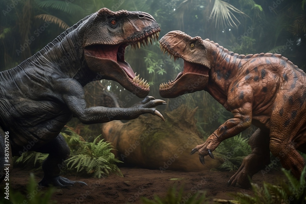 Dinosaur Battle - Ferocious Carnivores Fighting in Prehistoric Times ...