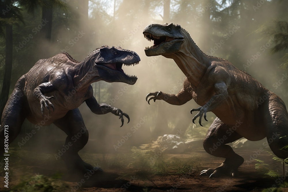 Dinosaur Battle - Ferocious Carnivores Fighting in Prehistoric Times ...