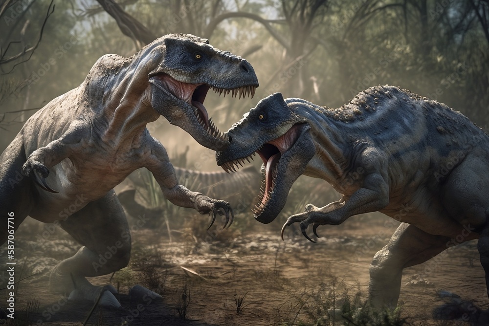 Dinosaur Battle - Ferocious Carnivores Fighting in Prehistoric Times ...