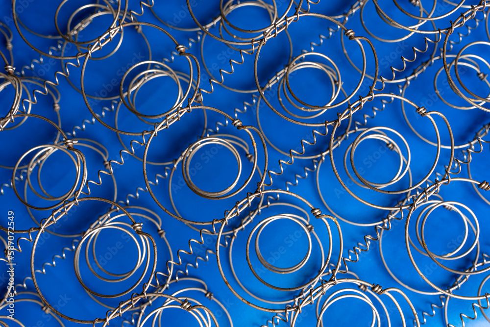 Abstract background The internal structure of a spring mattress Stock ...