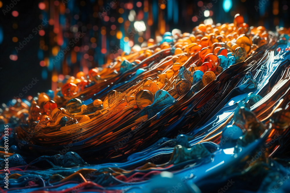 Blue and orange hues merge to create a striking abstract background ...