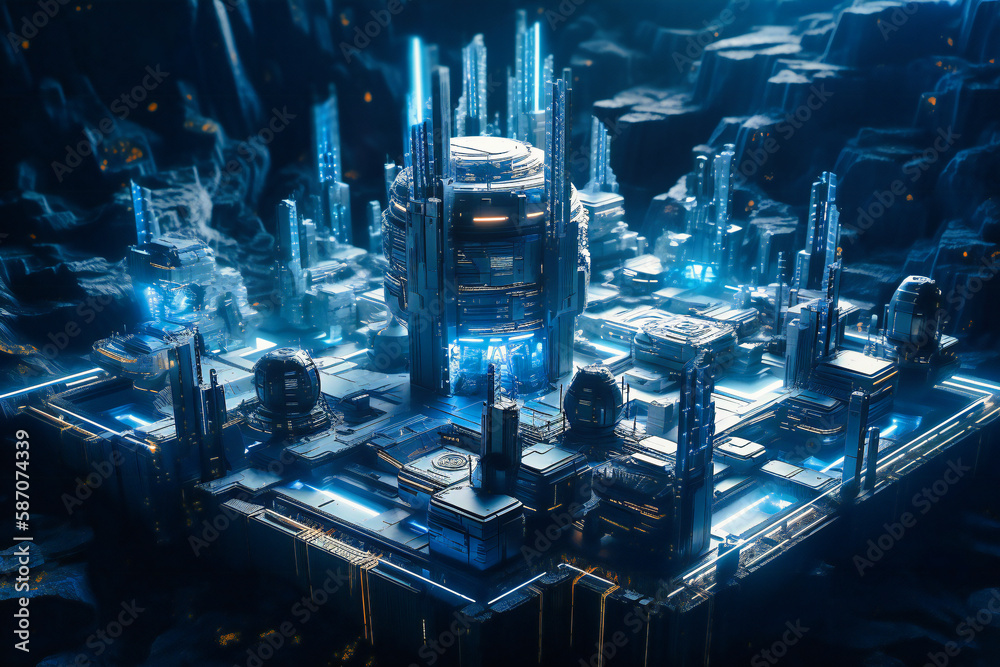 White and blue tones form a sleek, secure background, emphasizing the ...