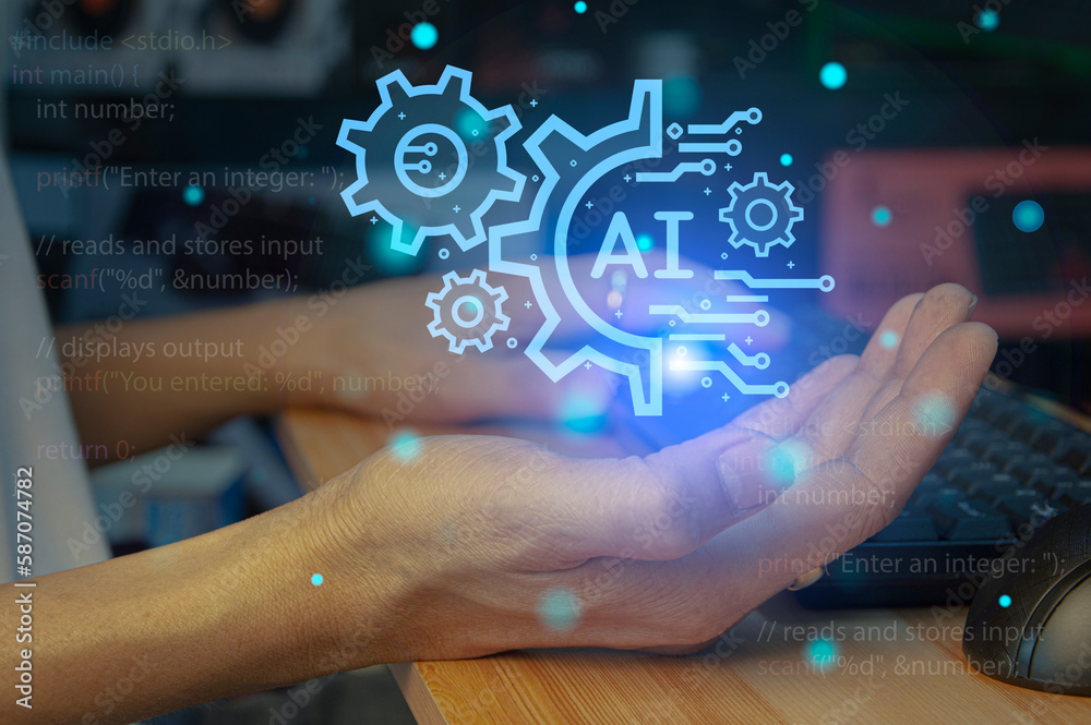 technology ai artificial intelligence A person who uses artificial intelligence AI smart robot ...