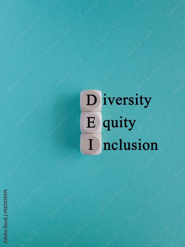 DEI, Diversity, equity and inclusion symbol. Concept words DEI ...