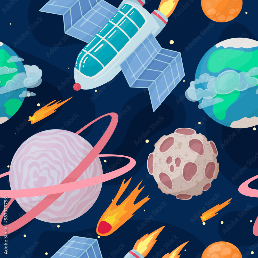 Grafika wektorowa Stock: UFOs, spaceships, rockets. Solar system ... Grafika wektorowa Stock: UFOs, spaceships, rockets. Solar system ...
