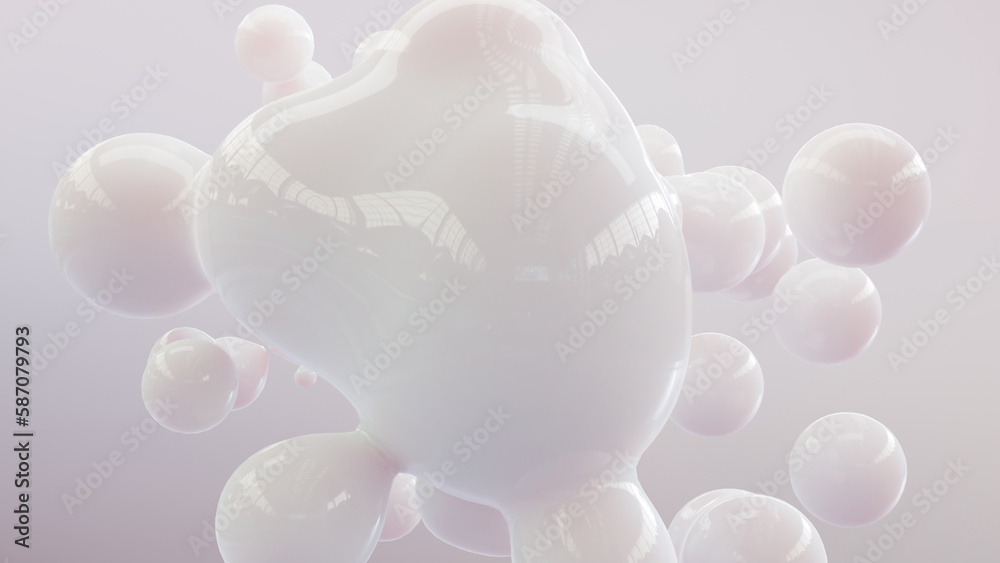 organic shapes. Morphing colorful blobs, Abstract 3d background. Liquid ...