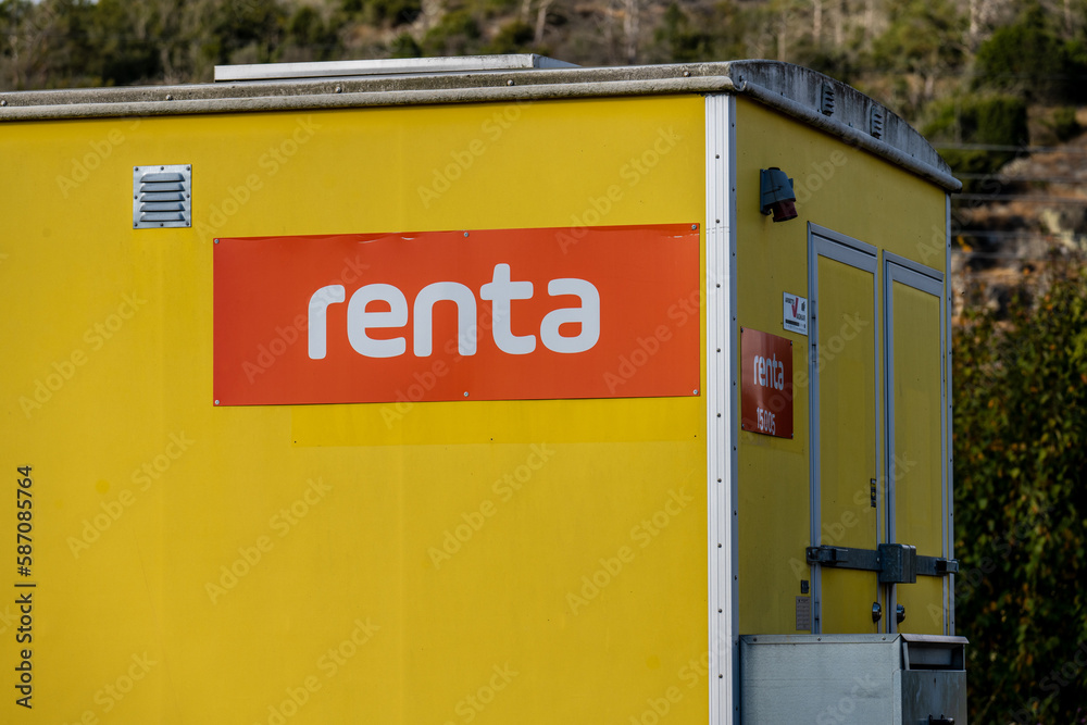 Kungsbacka, Sweden - september 11 2022: Renta logo on a sign of a ...