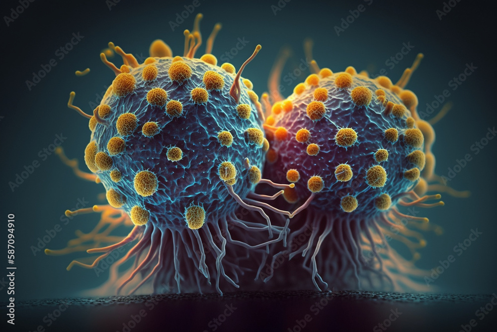 Oncology. Cancer cells. Chemotherapy. treatment for malignant in a ...