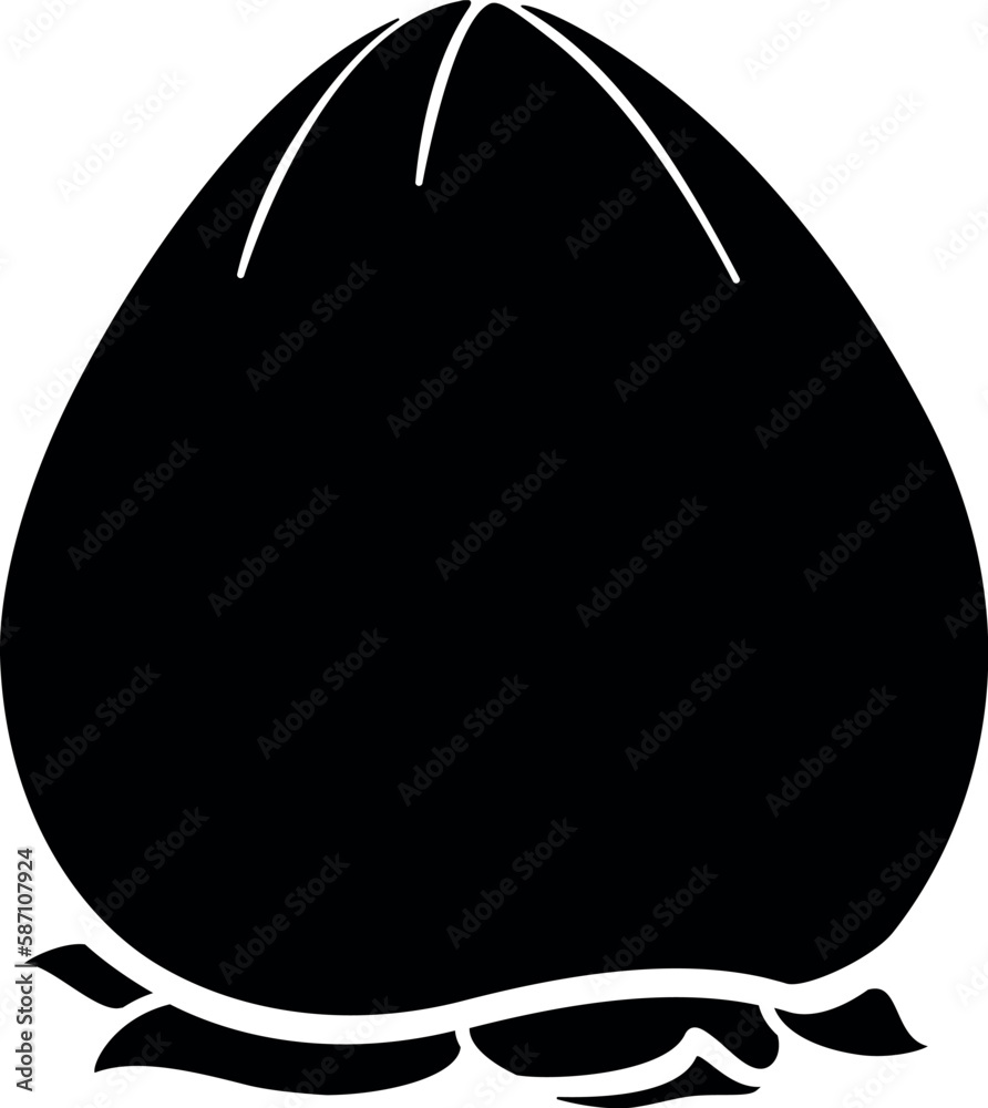 Persimmon, autumn exotic fruit - vector silhouette picture for logo or ...