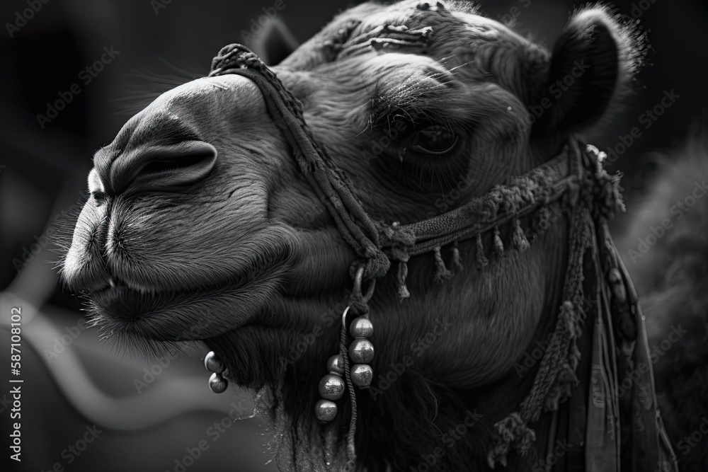 depiction of a camel. Details and close up of the camel. the camel ...