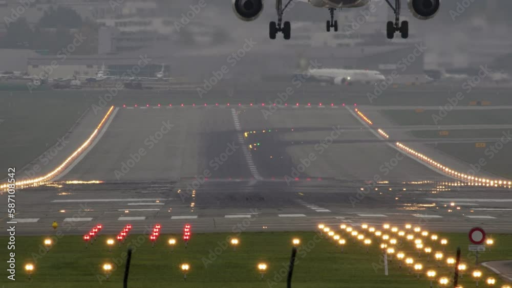 Captured from the rear end of the aircraft, this super slow motion ...