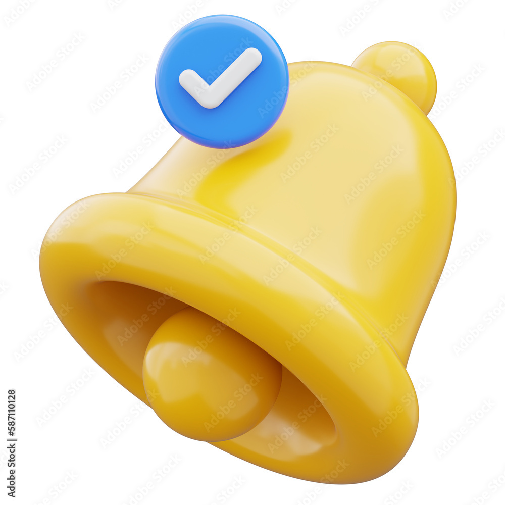 bell notification reminder with check mark checklist shape icon social ...