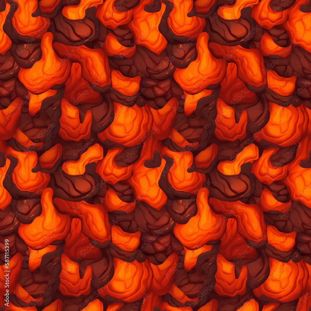 seamless tileable fire and flame magma lava volcanic stylized game mmo ...