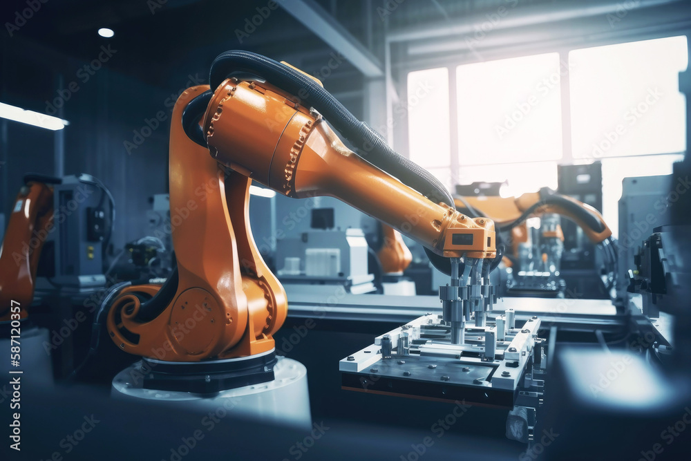 heavy automation robot arm machine in smart factory industrial,Industry 4.0 concept image ...