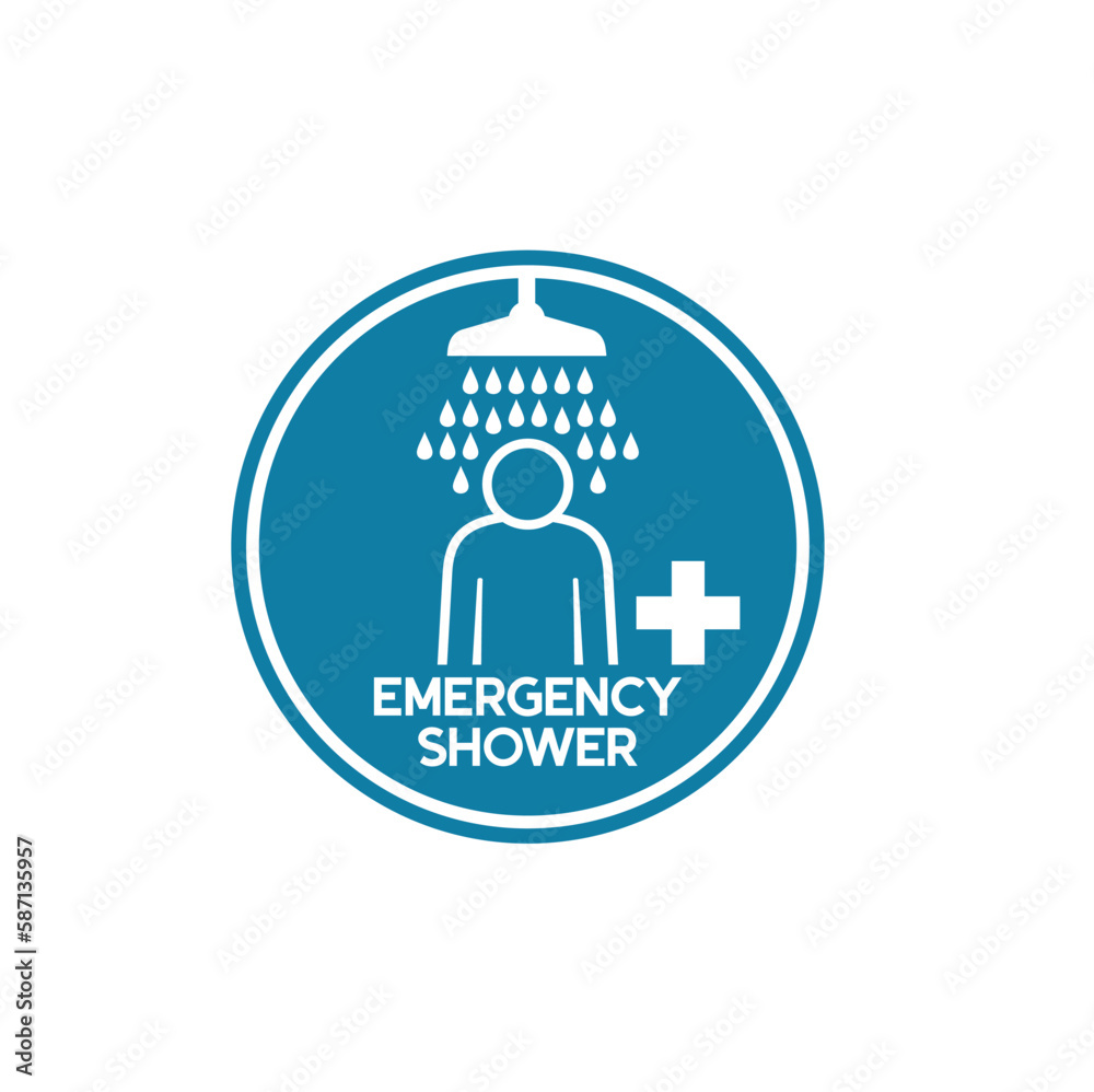 emergency shower illustration, symbol, vector art. Stock Vector | Adobe ...