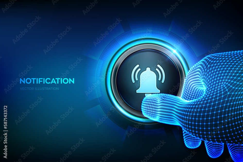 Vecteur Stock Notification button. Notification message icon. Alarm ...