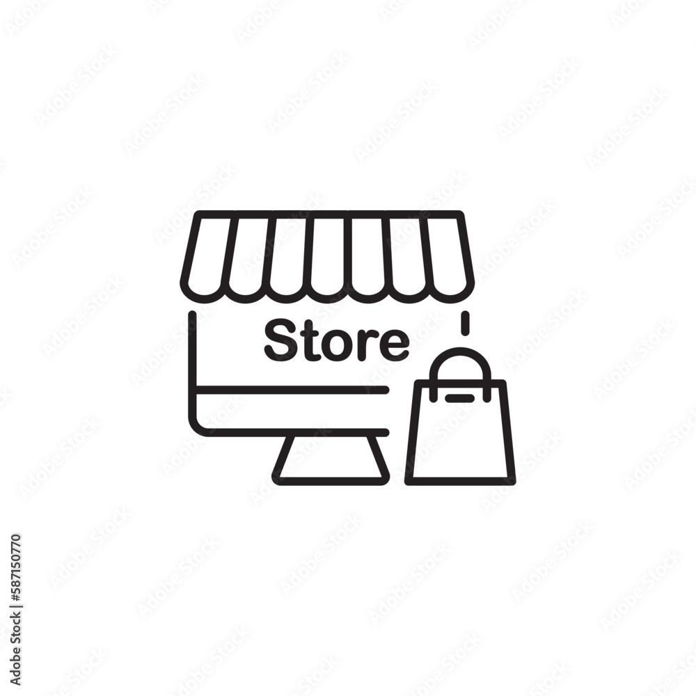 online store, web store icon e-commerce for app web logo banner poster ...
