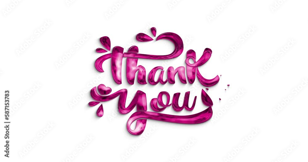 Thank You Animation text with ink splash. Handwritten text modern ...