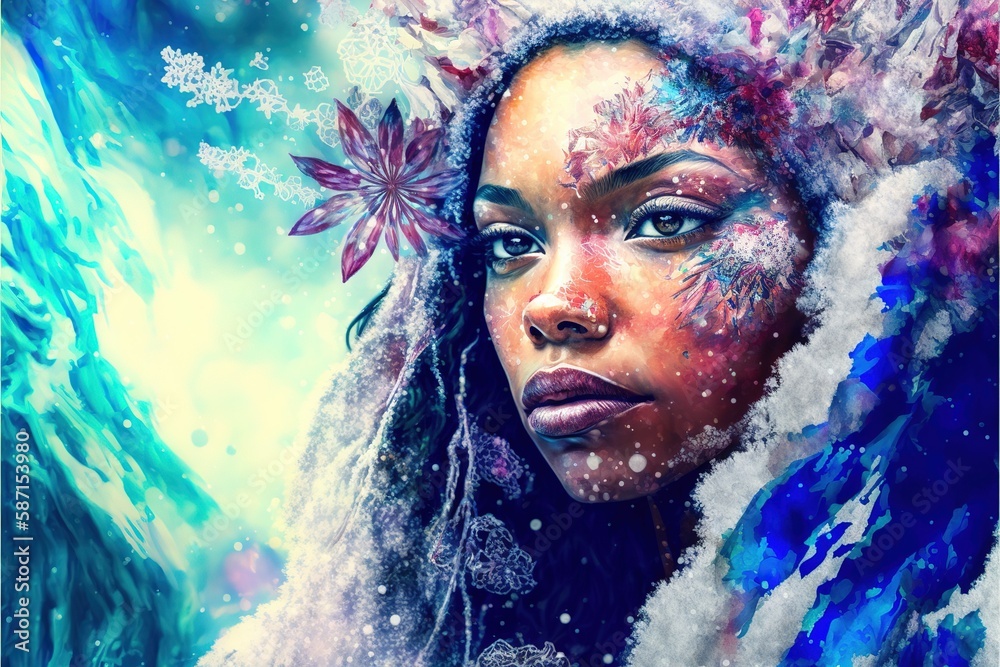 Fantasy winter goddess as spirit of northern pagan as a symbol of both ...