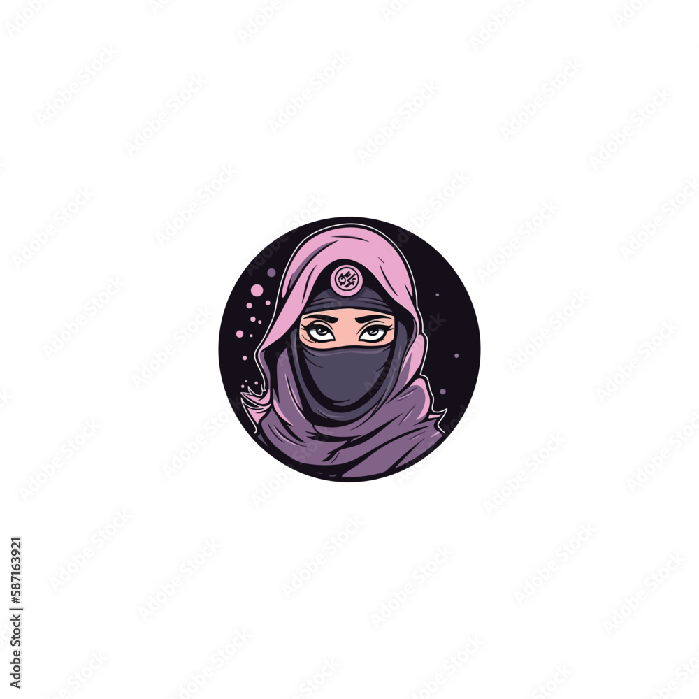 niqab hijab muslim woman fashion logo vector Stock Vector | Adobe Stock