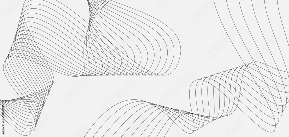 Wave Sound in abstract style on light background. Bundle of digital ...