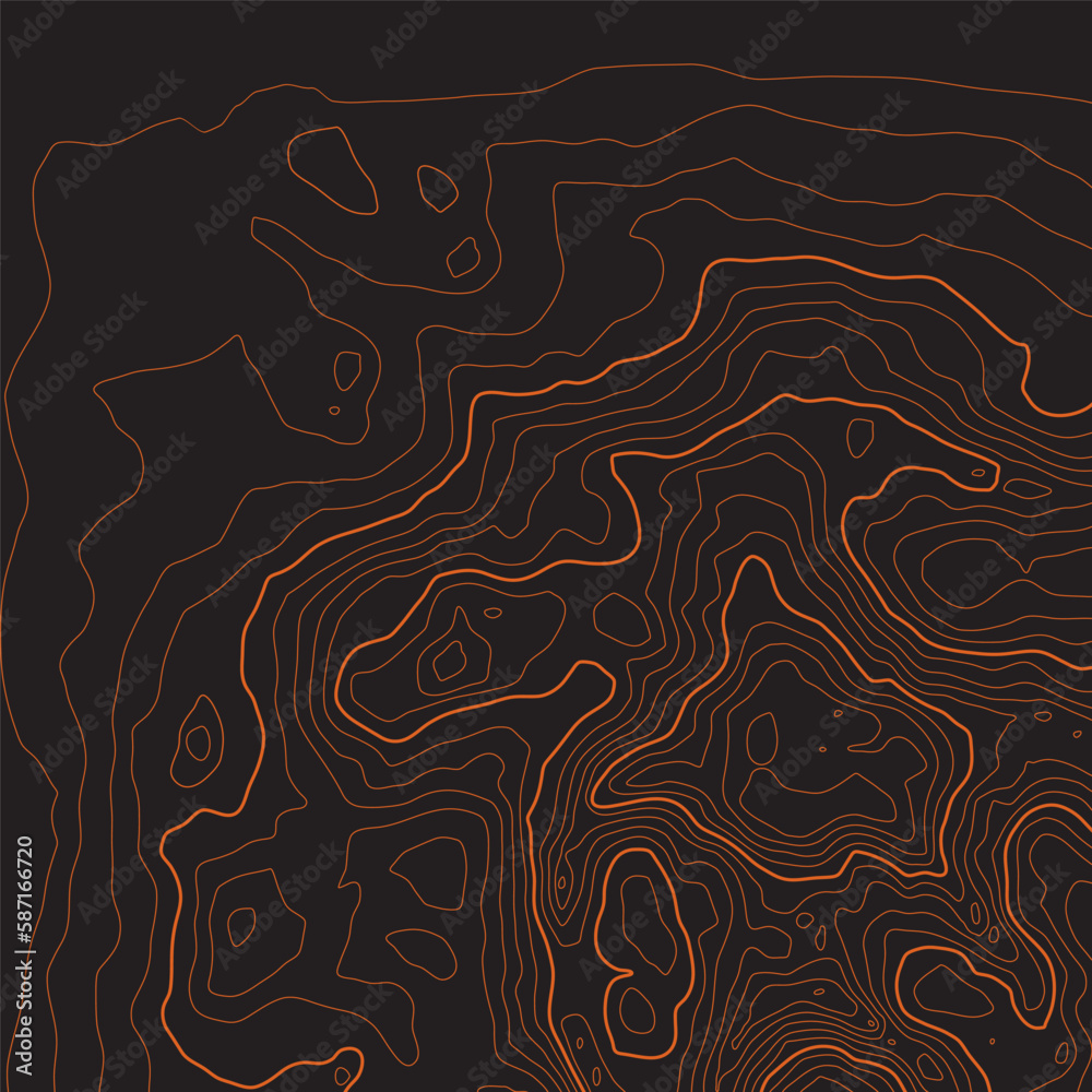 The stylized height of the topographic map contour in lines and ...